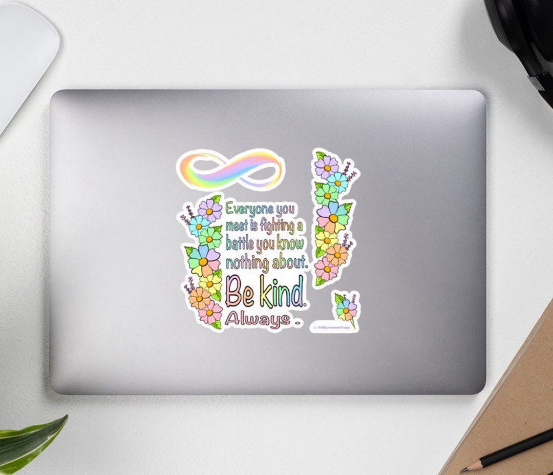 Rainbow be Kind and Infinity Symbol Stickers Sheet / Neurodiversity ...
