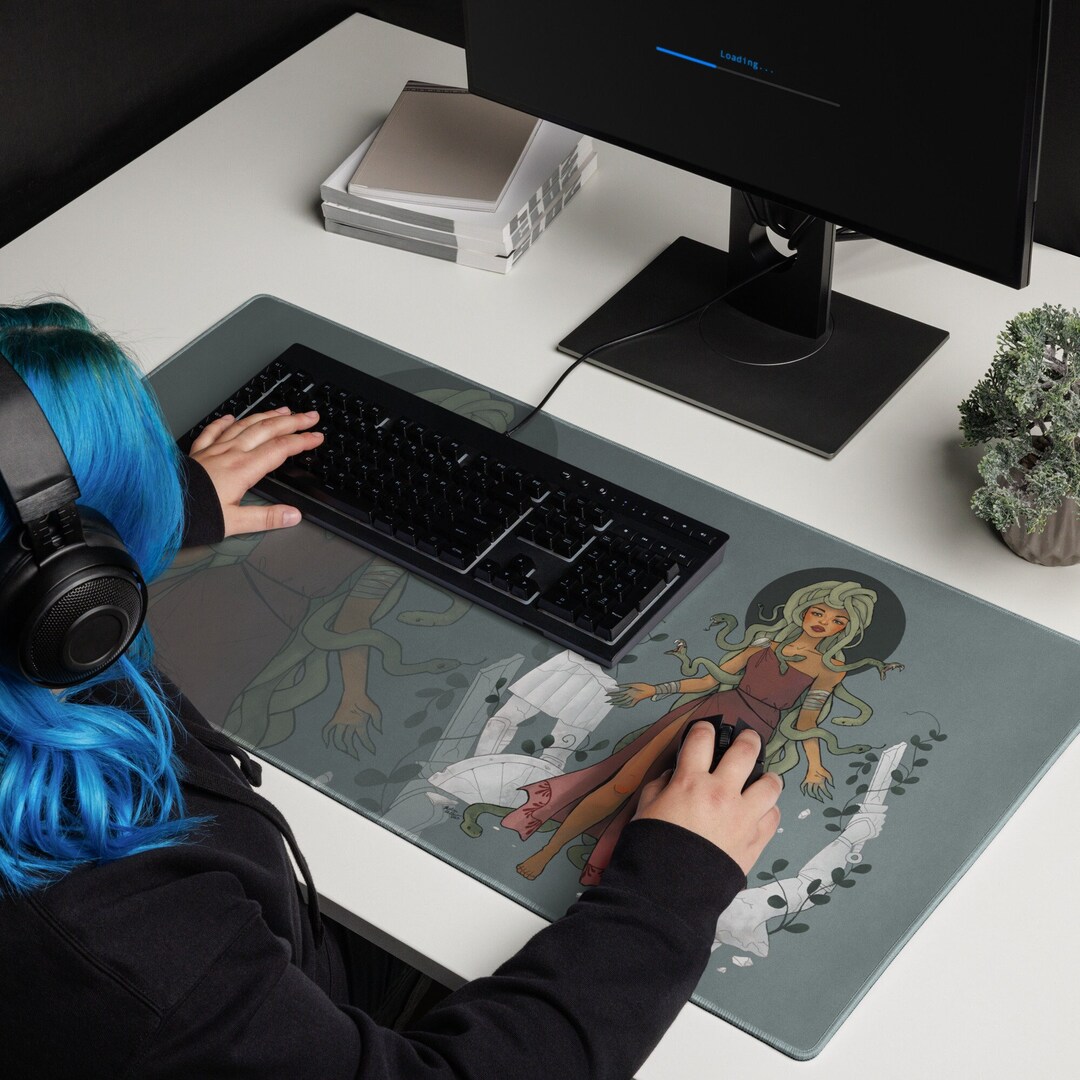 Medusa Gaming Mouse Pad Deep Green Original Greek Mythology Artwork for ...