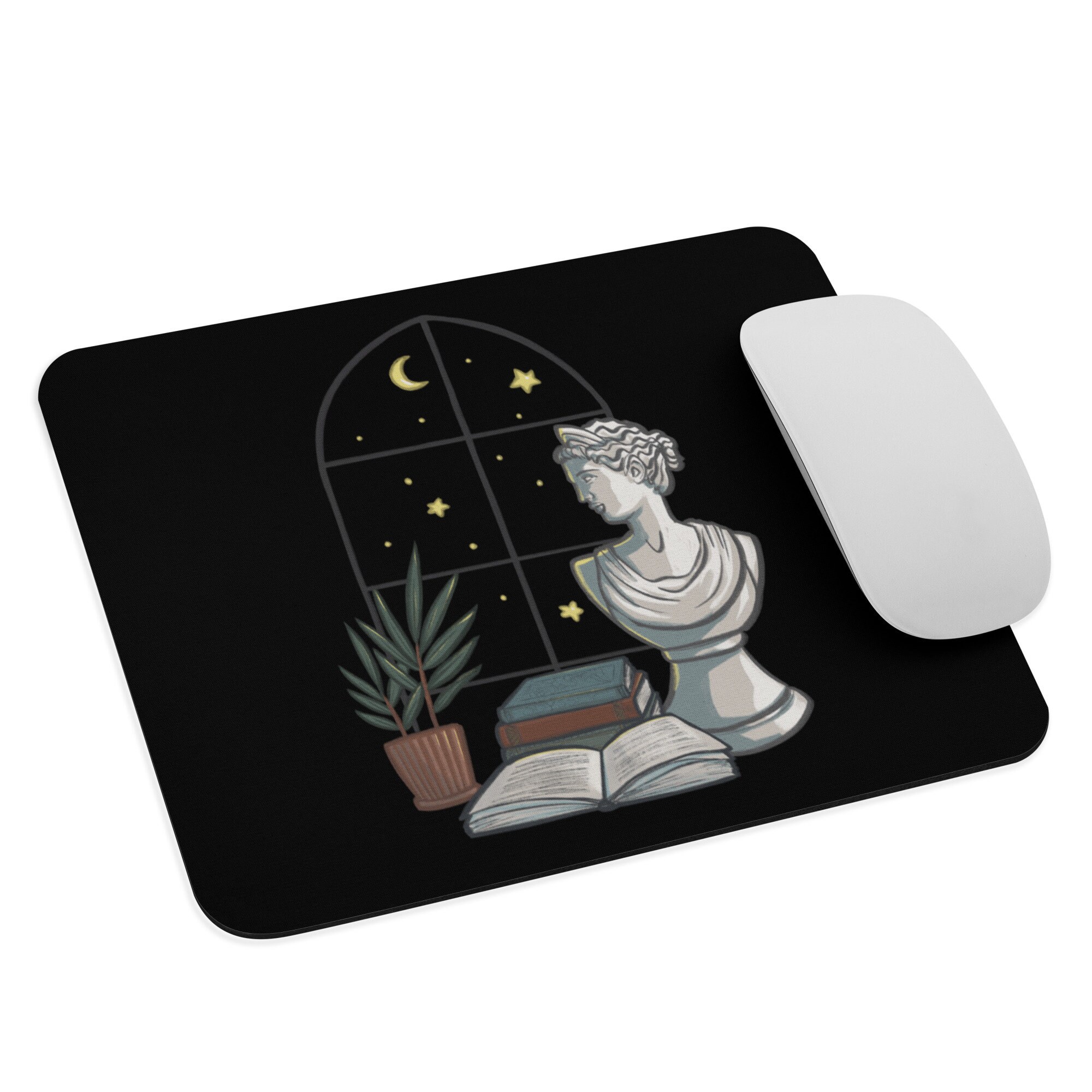 Dark Academia Mouse Pad Black Background Greek Goddess | Etsy