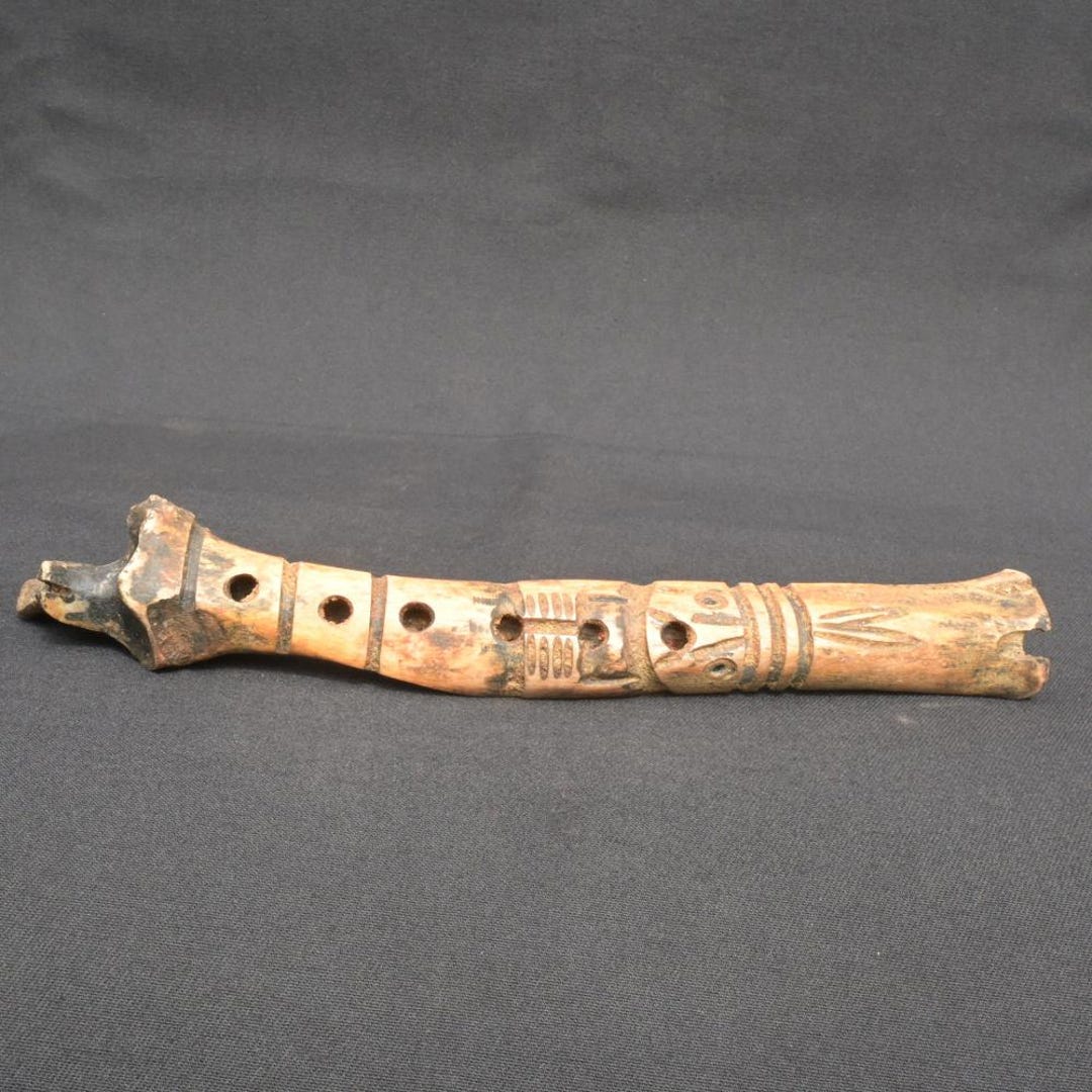 Ancient Bone Quena Flute With Human Carving – Decorative Artifact - Etsy