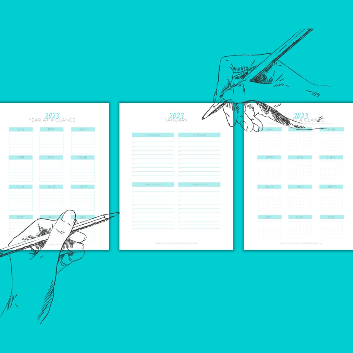 2023 Light Blue Dated Monthly Printable (or Digital) Planner With ...