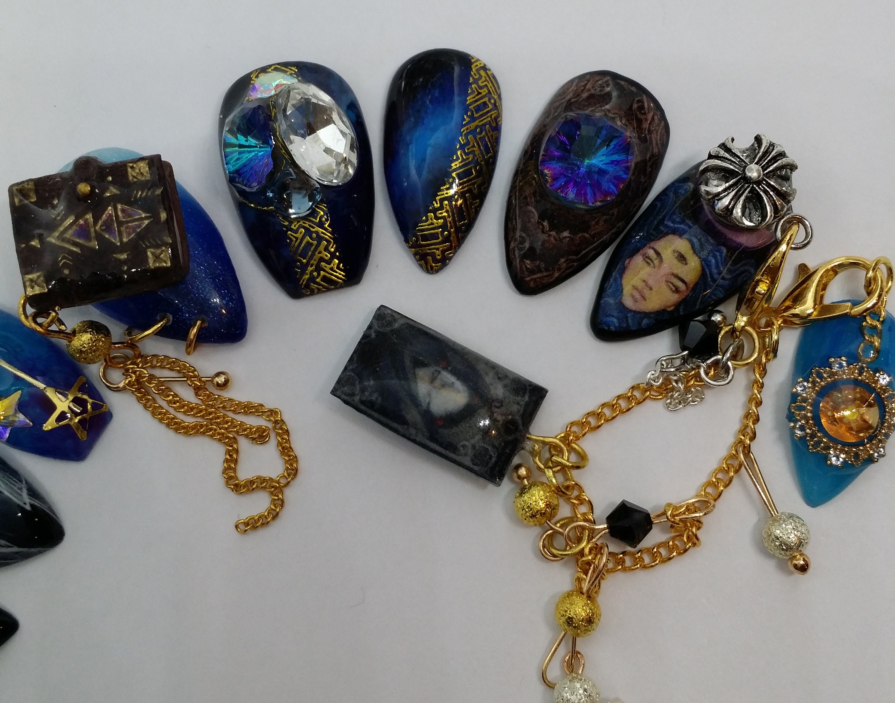 Mystical Mage Handmade Glue on Nails Korean Nails | Etsy