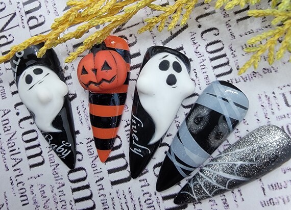Boo Handmade Glue on Nails Korean Nails Japanese Nails | Etsy