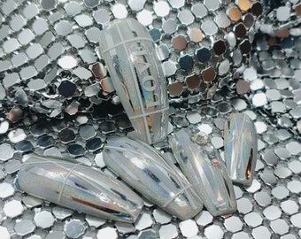 Bumblebee Handmade Glue on Nails Korean Nails Japanese Nails False ...