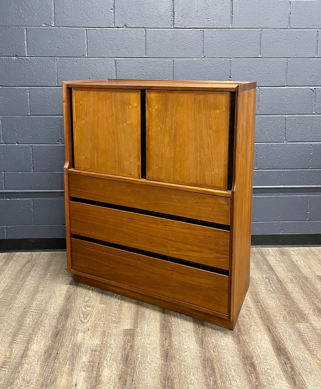 Dillingham Tall Boy MCM Walnut Chest Dresser - Etsy