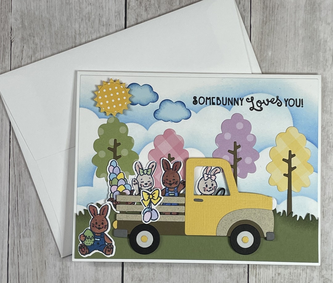 Truckload of Easter DIY Card Kit, Easter Card Kit, Easter Cards, Easter ...