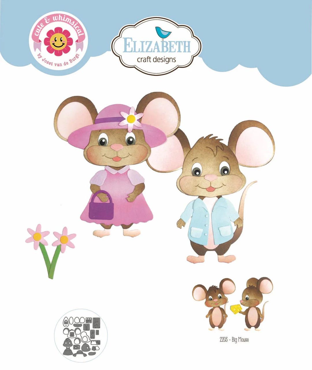 Elizabeth Craft Designs Big Mouse Die Set, #2203, Mice, Mouse, Dies ...