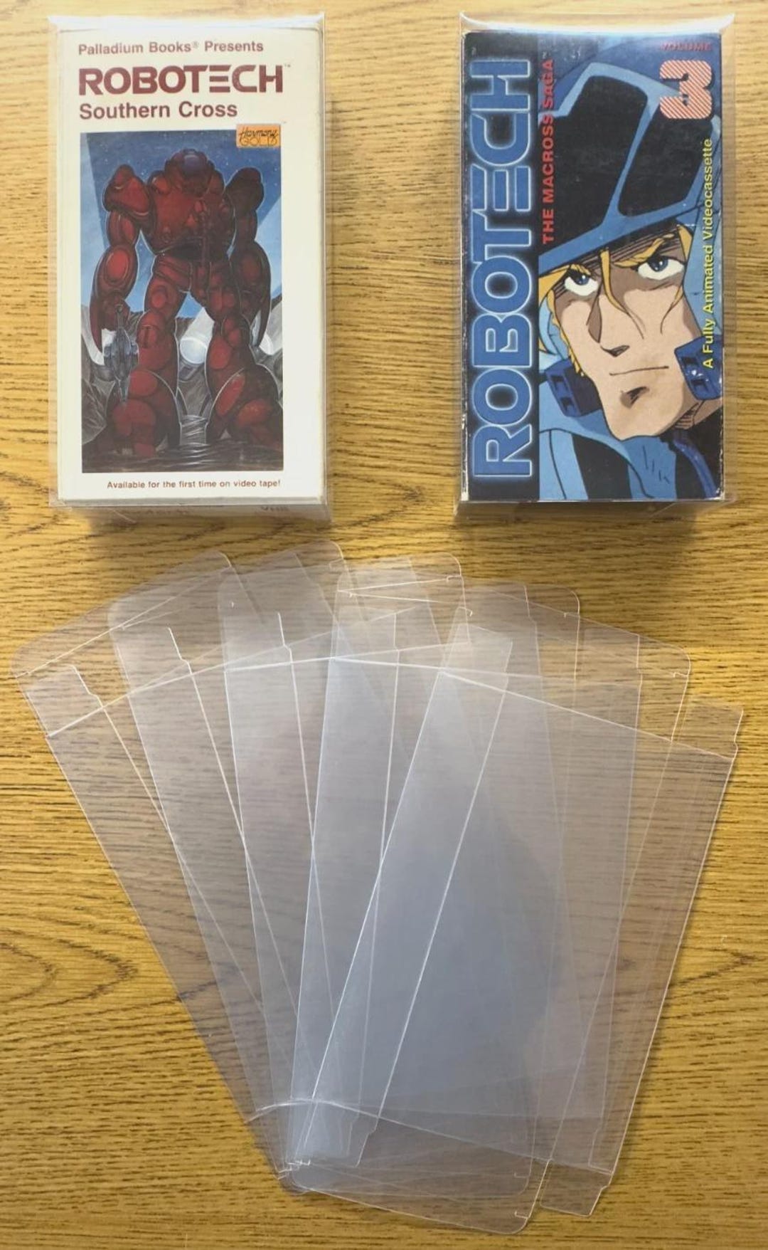 5 Standard VHS Cassette SIZE A Clear Plastic Box Sleeve Protectors Case ...
