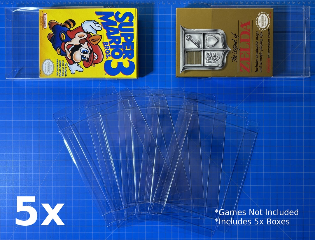 5x Nintendo NES CIB Clear Protective PET Plastic Box / Case / Sleeve ...