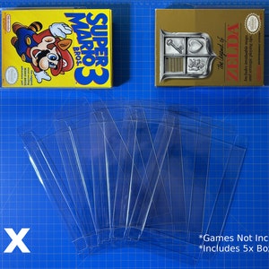 5x Nintendo NES CIB Clear Protective PET Plastic Box / Case / Sleeve ...