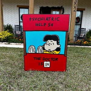 Lucy Psych Booth Sign / Peanuts Yard Sign / Charlie Brown Signs ...