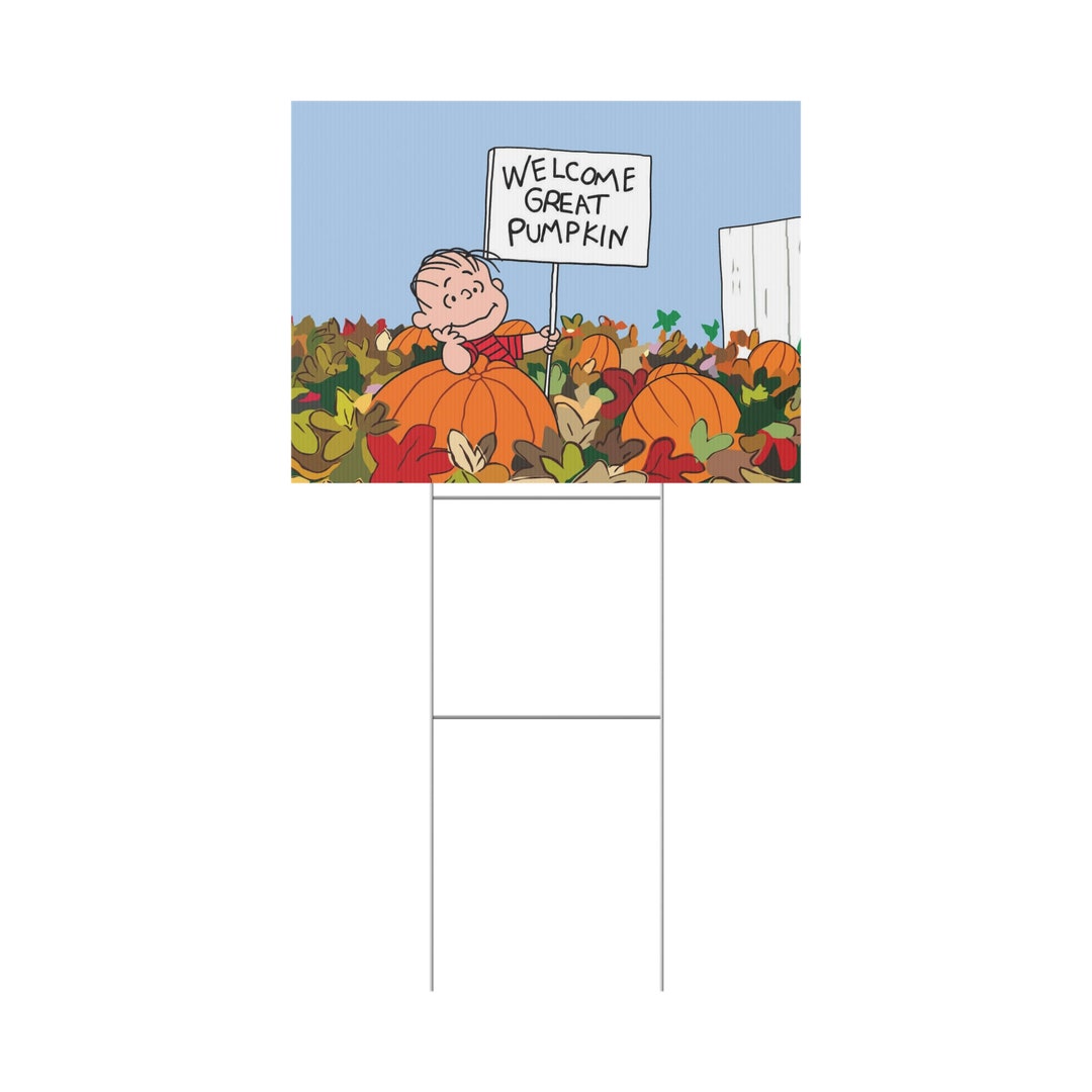 Peanuts Yard Sign / Polypropylene / Welcome Great Pumpkin / - Etsy