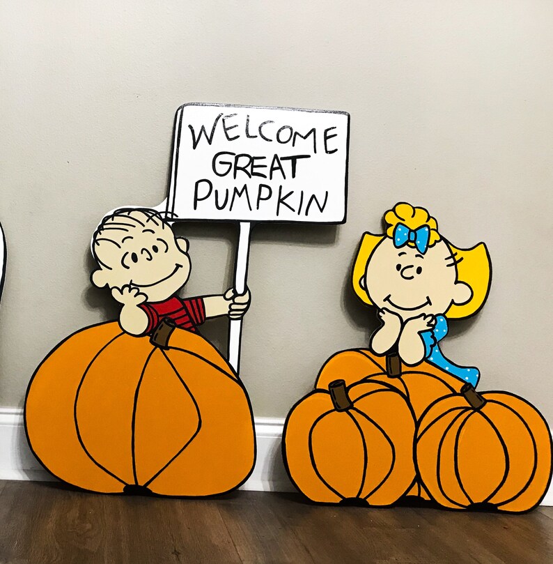 Welcome Great Pumpkin Yard Sign / Linus and Sally Brown / - Etsy