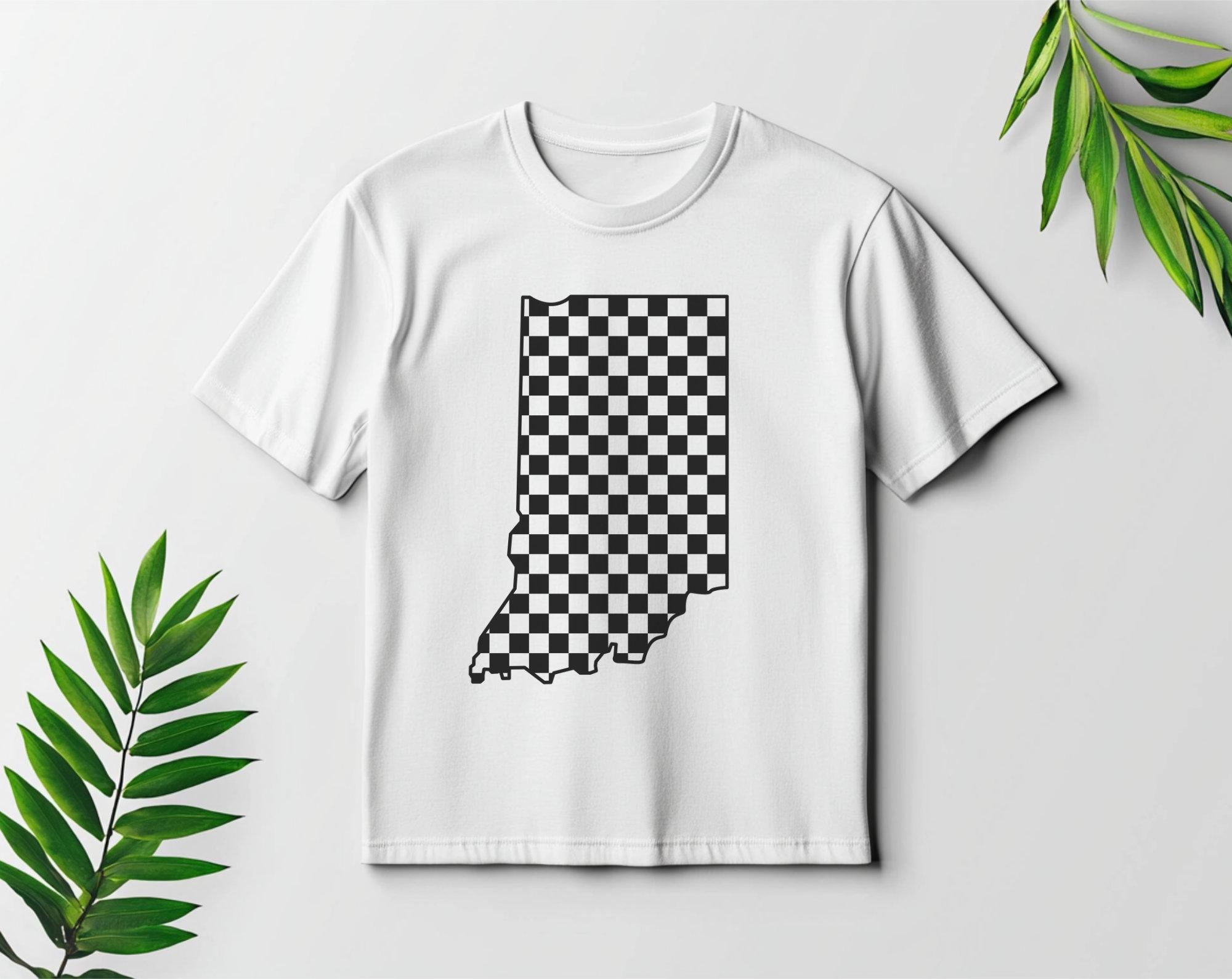 Indiana State Shaped Checkered Flag SVG Instant Download Cutting File ...