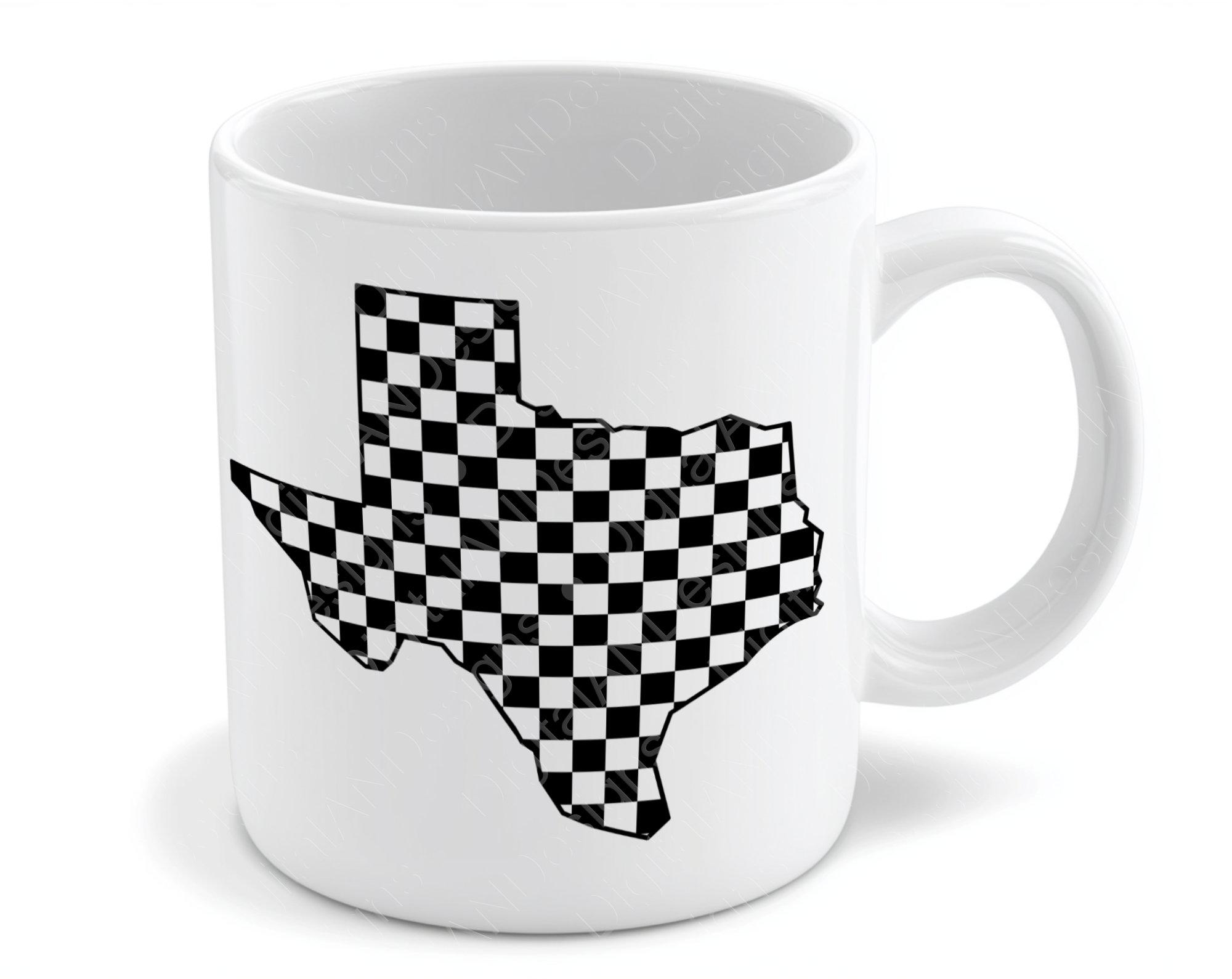 Texas State Flag Svg, Texas Shaped Checkered Flag Digital Cutting File ...