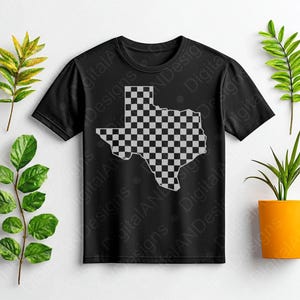 Texas State Flag Svg, Texas Shaped Checkered Flag Digital Cutting File ...