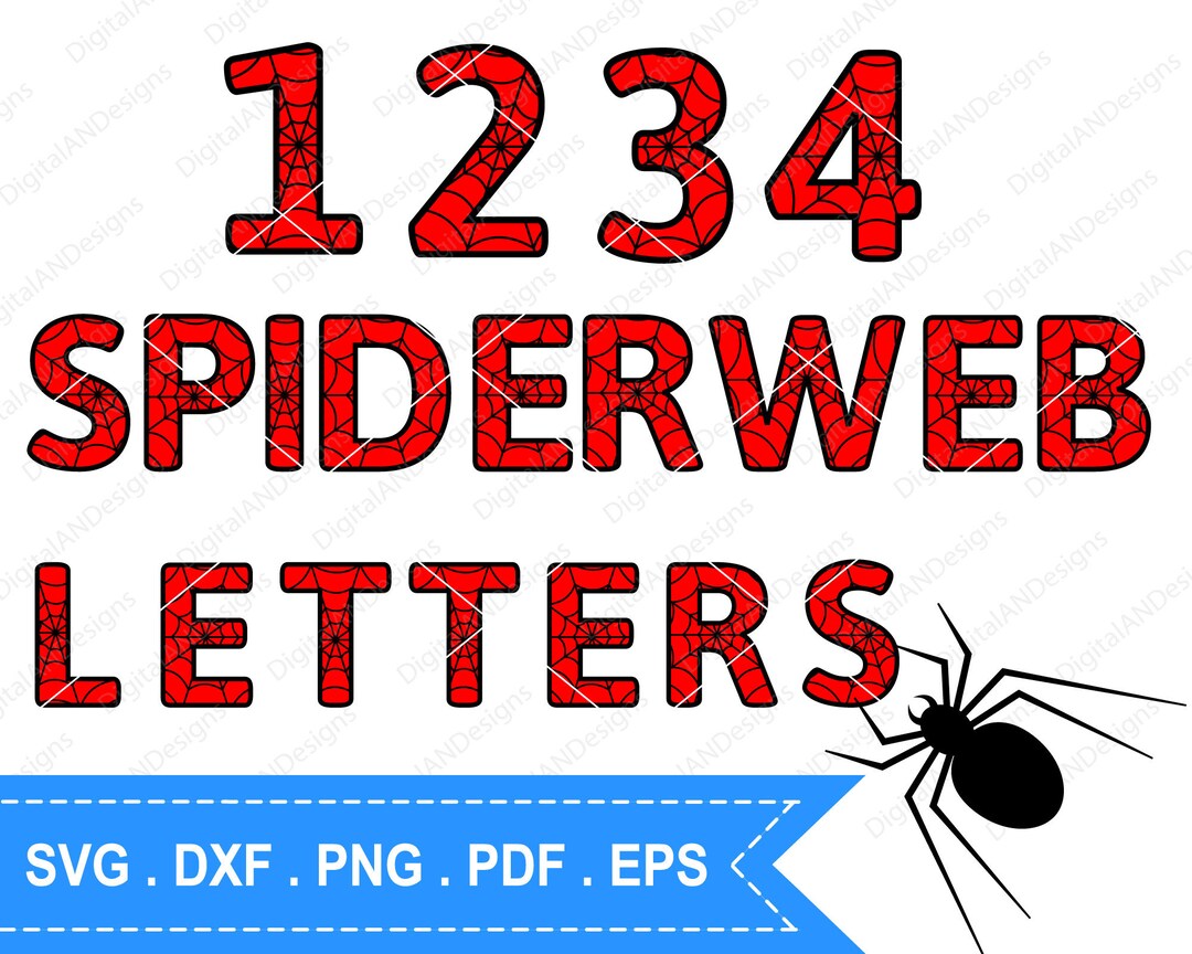 Spiderweb Letters Alphabet SVG Numbers 0-9 Bundle Font Svg Vector ...