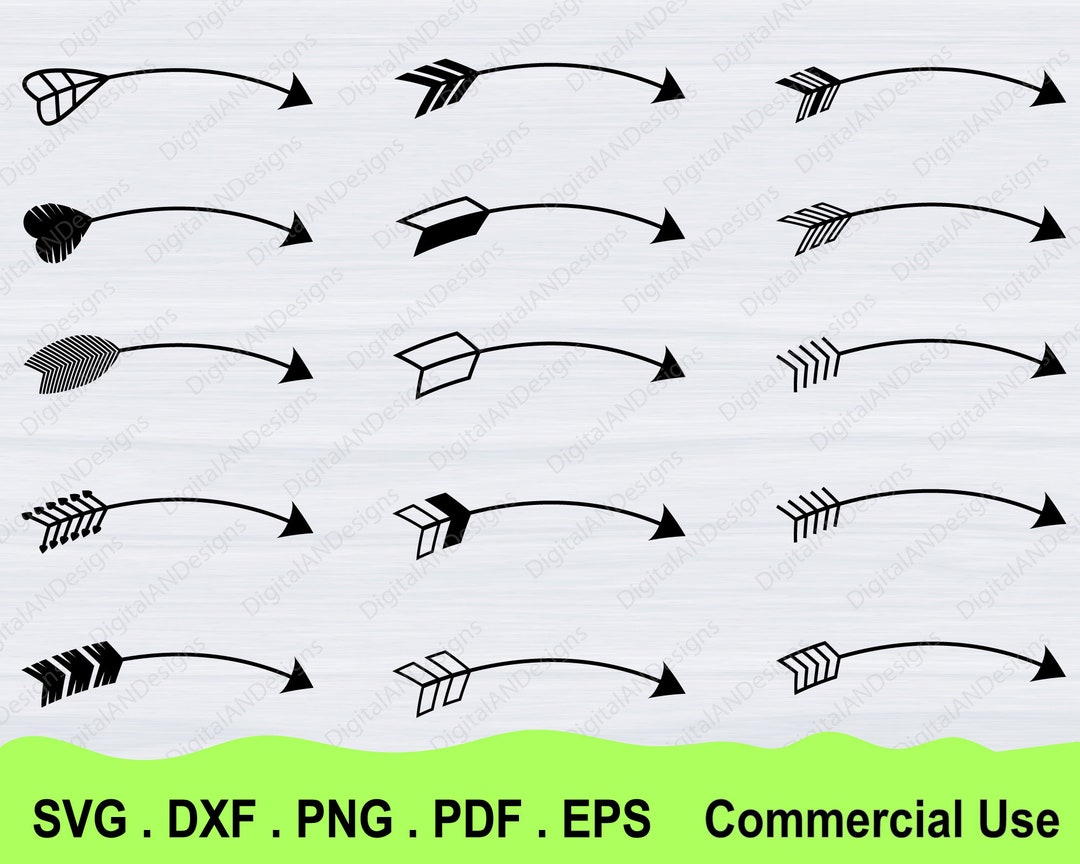 Curved Arrow SVG Digital Clipart Files for Printing Cutting Craft ...