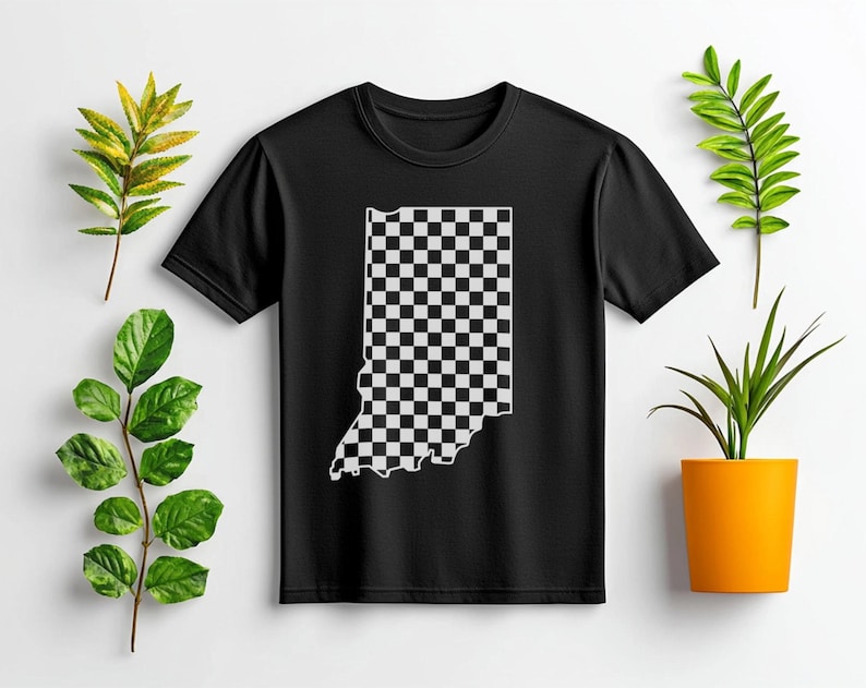 Indiana State Shaped Checkered Flag SVG Instant Download Cutting File ...