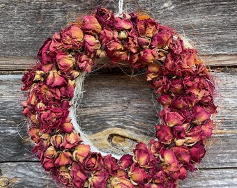 Dried Roses Wreath - Etsy