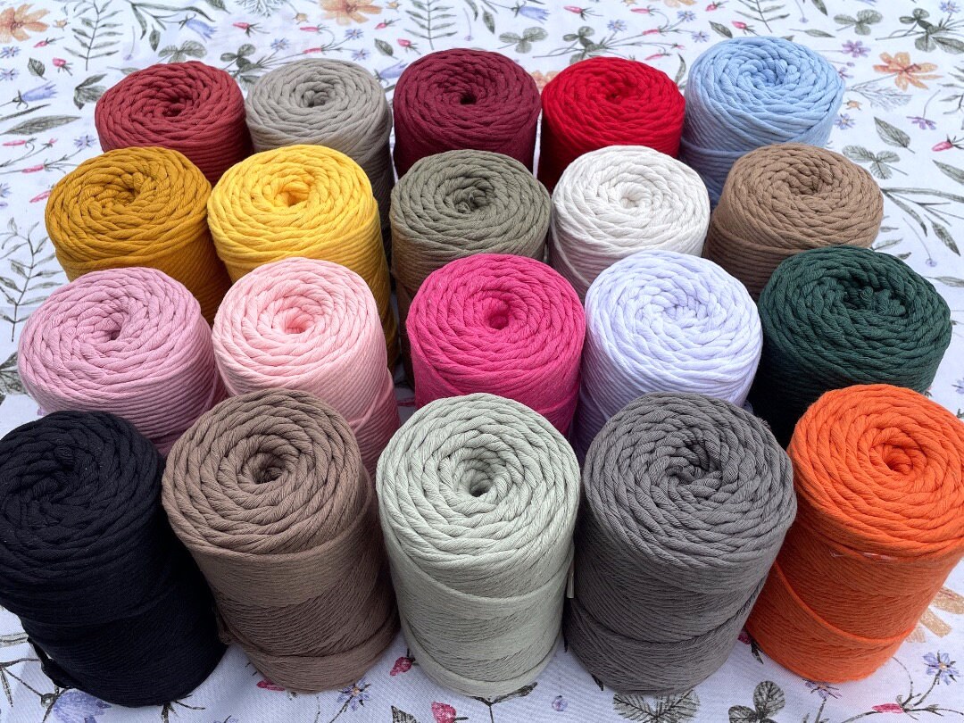 Macrame Cotton Rope, Single Twist 3mm 140m153yards, Various Rope ...