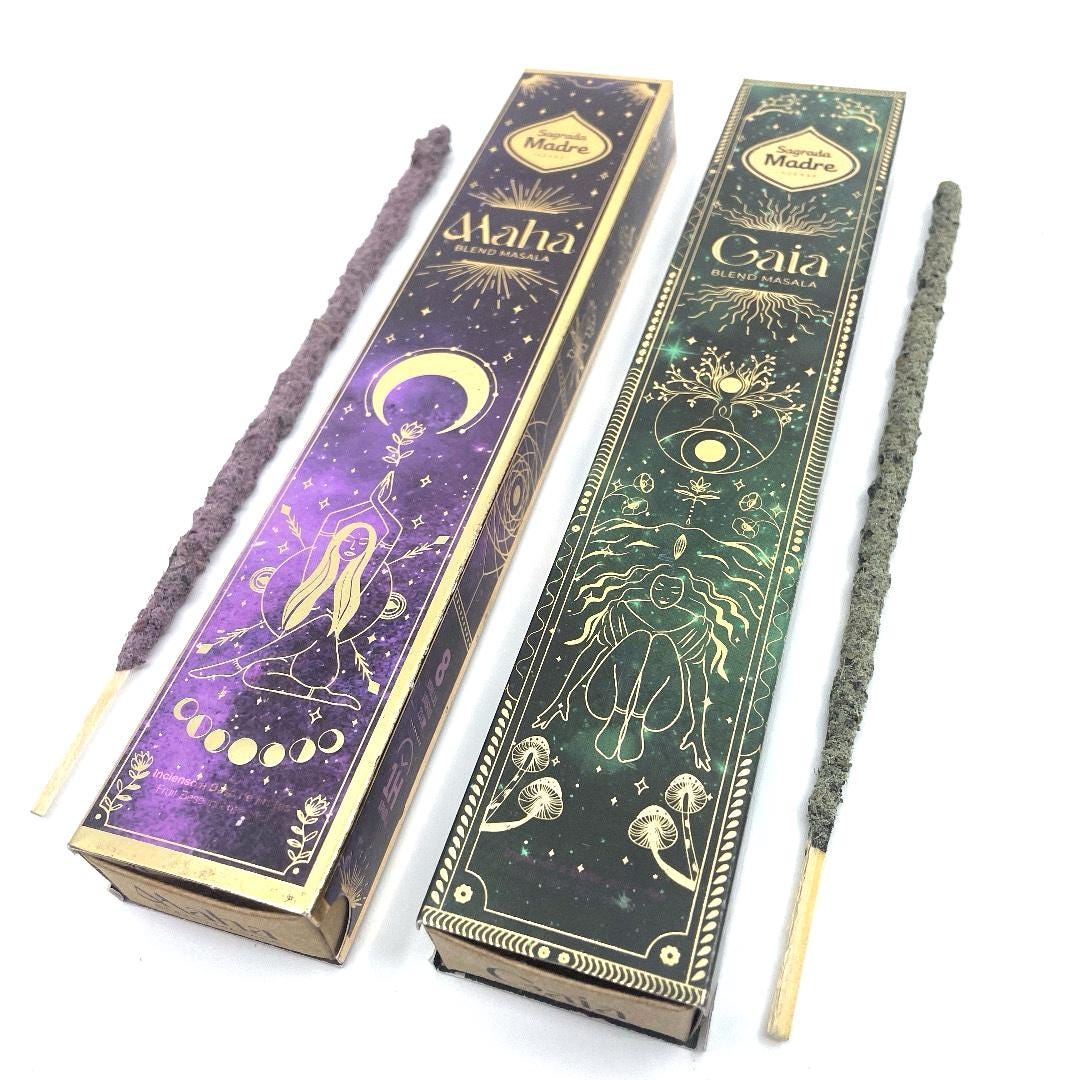Purple Sparkle Incense, Sagrada Madre Maha, Rose Petals, Gardenia, Lily ...