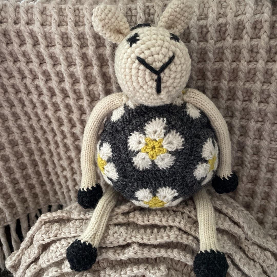 African Flower Motive Sheep, Amigurumi Sheep, Soft Handmade Sheep ...