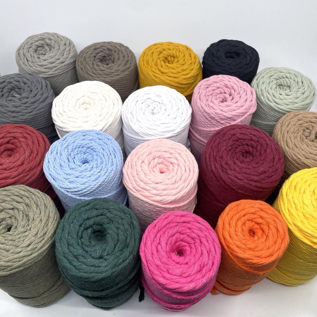 Macrame Cotton Rope, Cotton Cord, Single Twist 3mm 140m=153yards ...