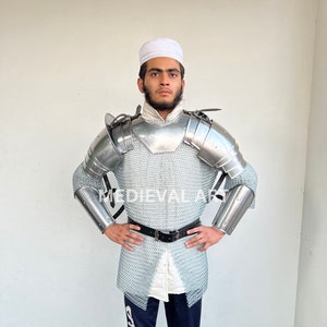 Medieval Pouldron Gorget Armor, Bracers Armor, Larp Armor, Cosplay ...