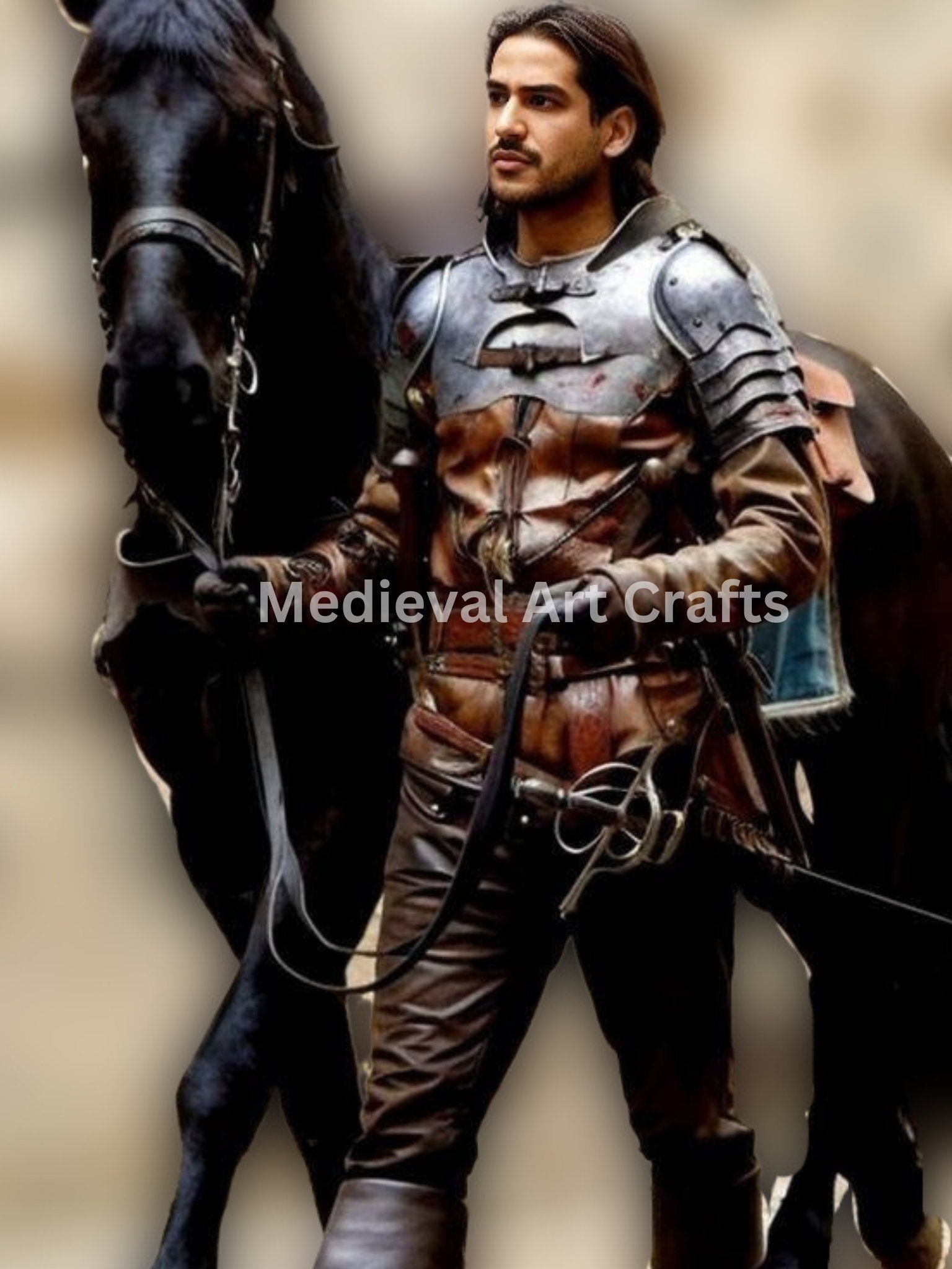 Medieval Knight Gorget&pouldron Armor Larp Armor Costume - Etsy