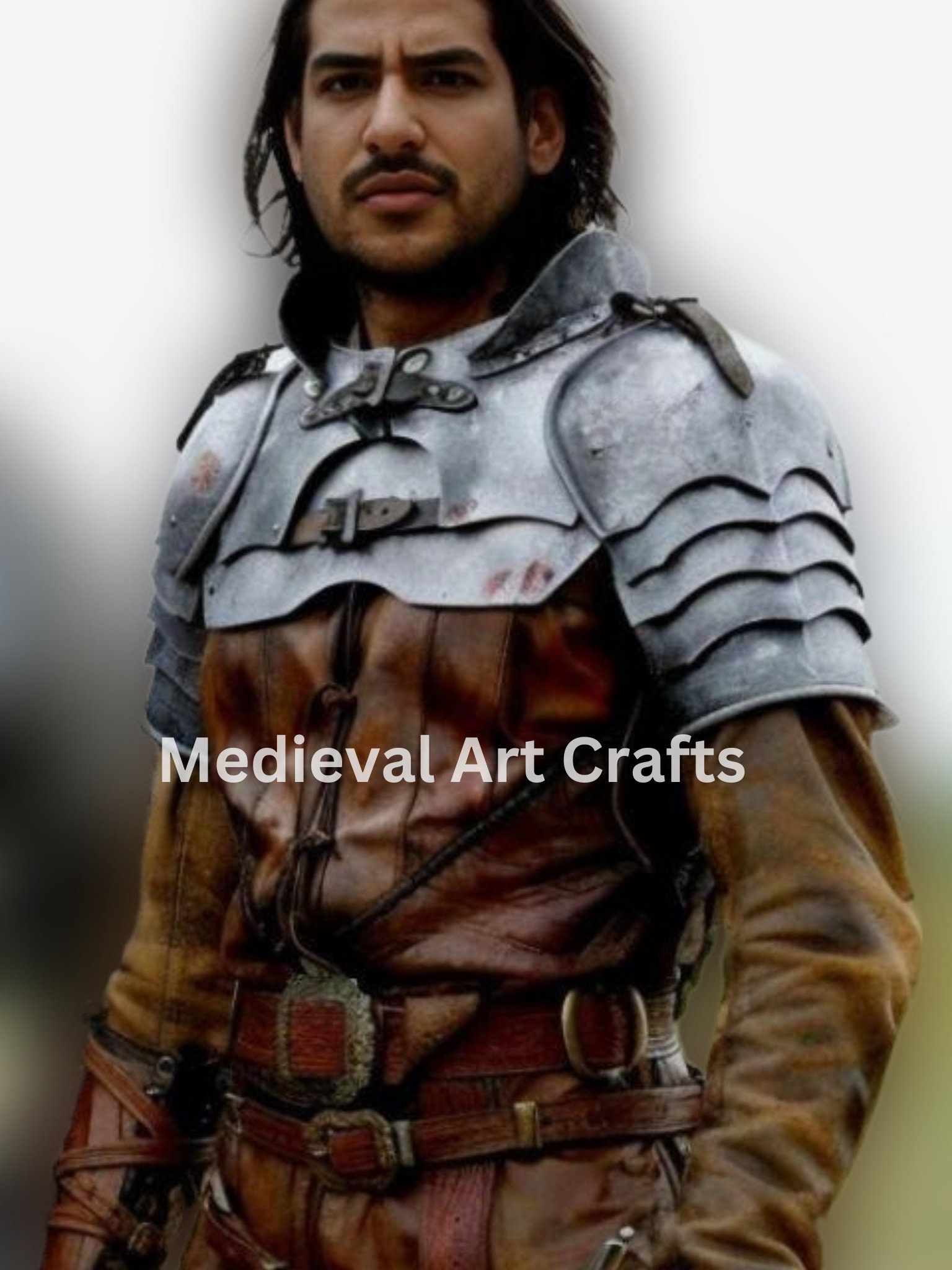 Medieval Knight Gorget&pouldron Armor Larp Armor Costume - Etsy