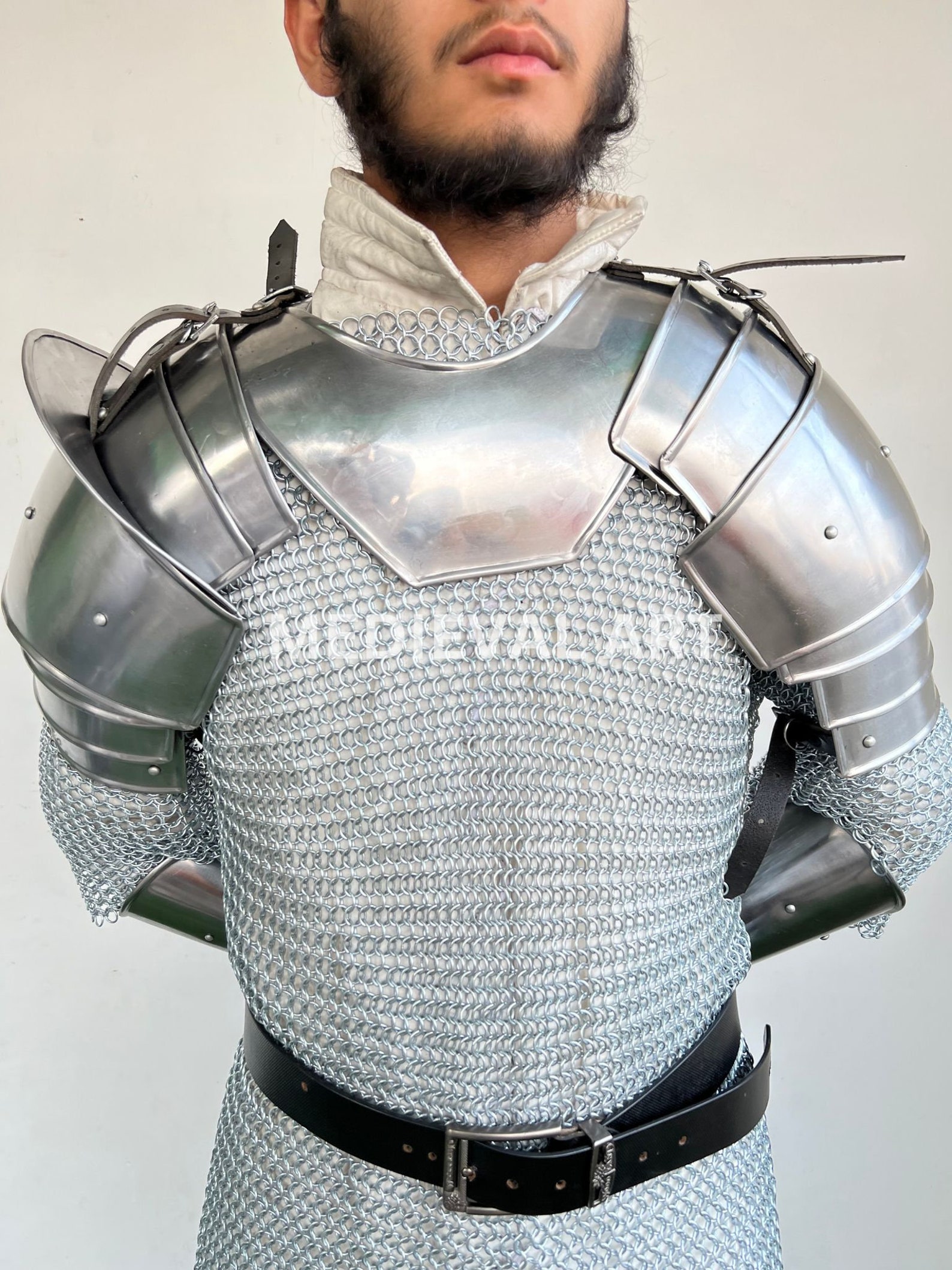 Medieval Pouldron Gorget Armor, Bracers Armor, Larp Armor, Cosplay ...