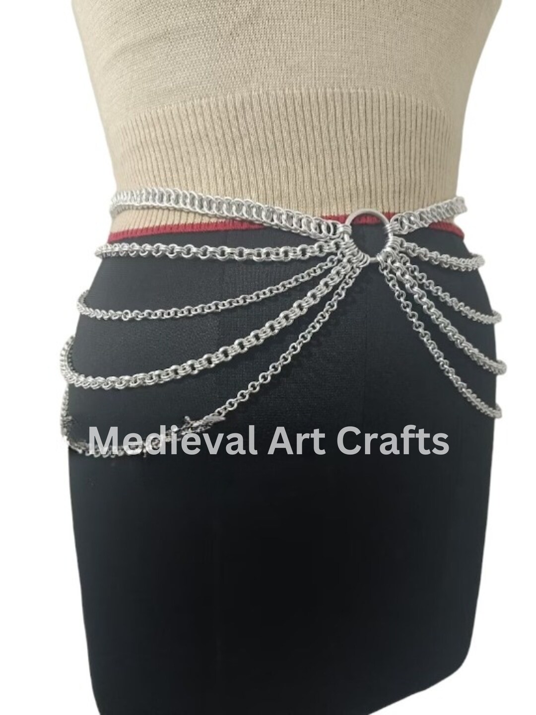 Chainmail Belt Corset Belt Chainmail Belly Dance Ren Faire Accessories Silver Belt Wedding