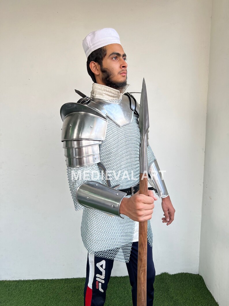 Medieval Pouldron Gorget Armor, Bracers Armor, Larp Armor, Cosplay ...