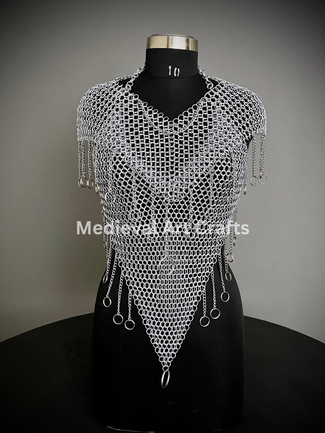 Chainmail Harness, Chainmail Chains Layers Top, Jump Rings Costume ...