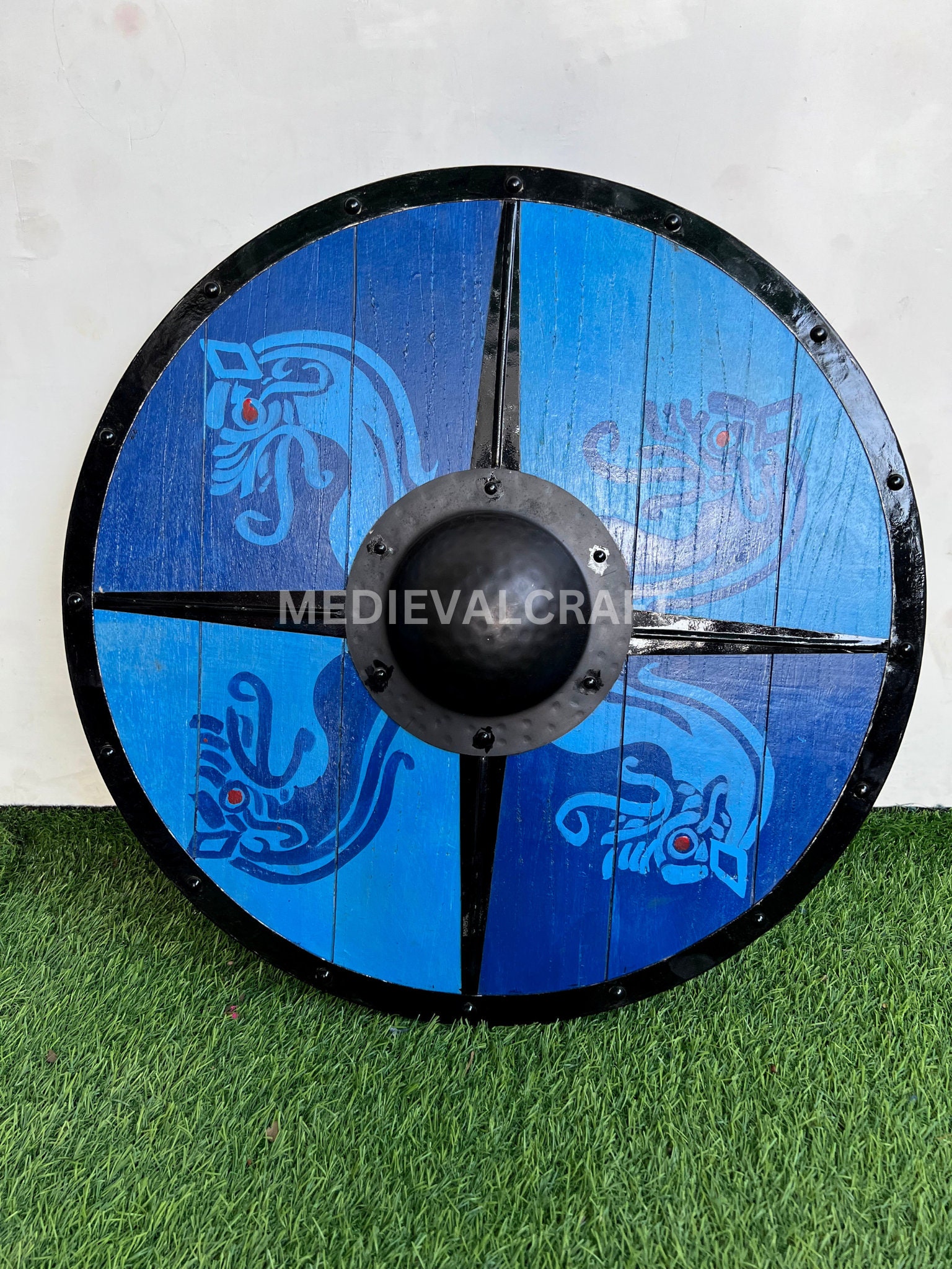 Medieval Viking Dragon Shield, Collectible Wooden Shield, Larp Armor ...