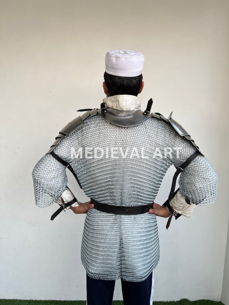 Medieval Pouldron Gorget Armor, Bracers Armor, Larp Armor, Cosplay ...