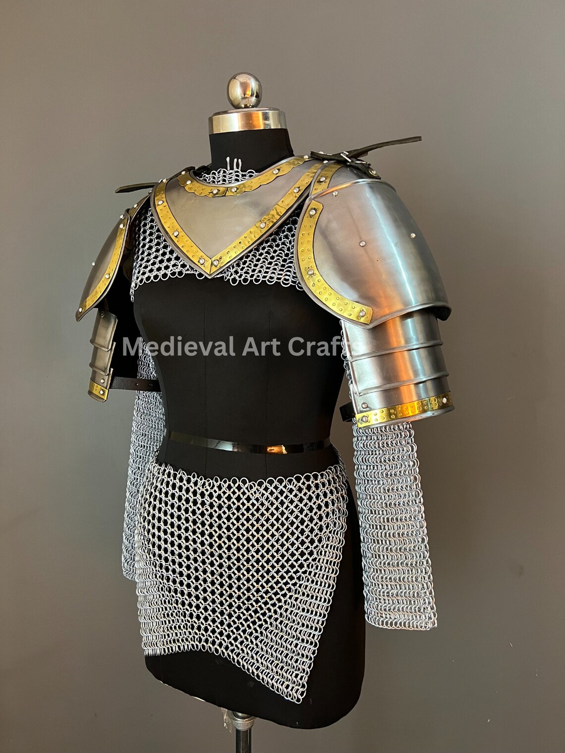 Medieval Hussar Gorget Pouldron Armor, Chainmail Armor, Larp Armor ...