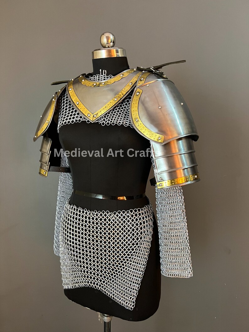 Medieval Hussar Gorget Pouldron Armor, Chainmail Armor, Larp Armor ...