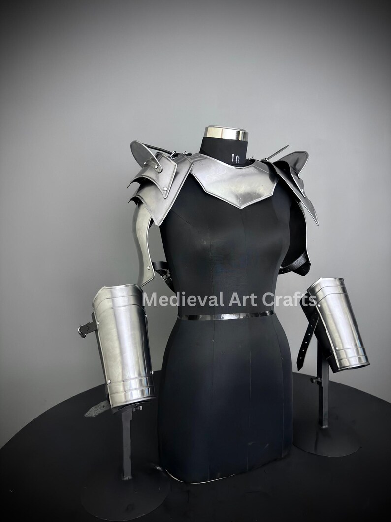 Medieval Knight Pouldron Gorget Armor, Bracers Armor, Larp Armor ... Medieval Knight Pouldron Gorget Armor, Bracers Armor, Larp Armor ...