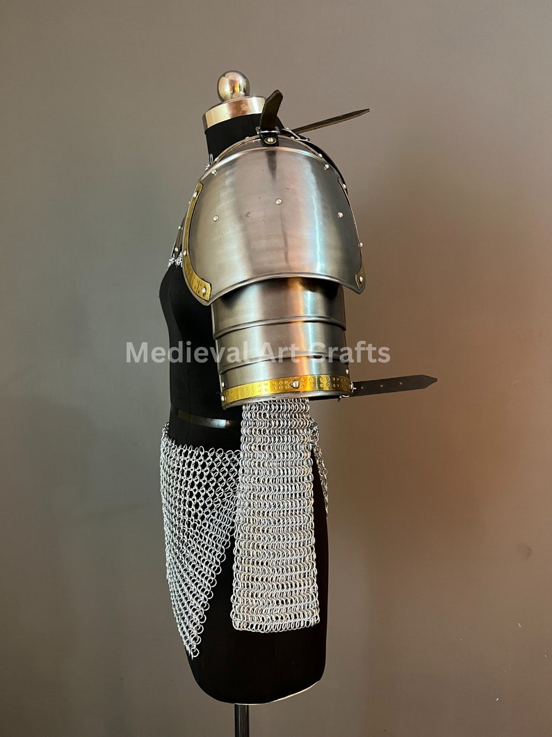 Medieval Hussar Gorget Pouldron Armor, Chainmail Armor, Larp Armor ...