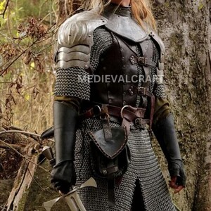 Knight Brave Female Armor Gorget Pouldron Armor Cosplay - Etsy