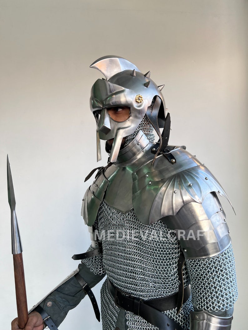 Medieval Gladiator Maximus Helmet, Knight Spartan Helmet, Larp Helmet ...