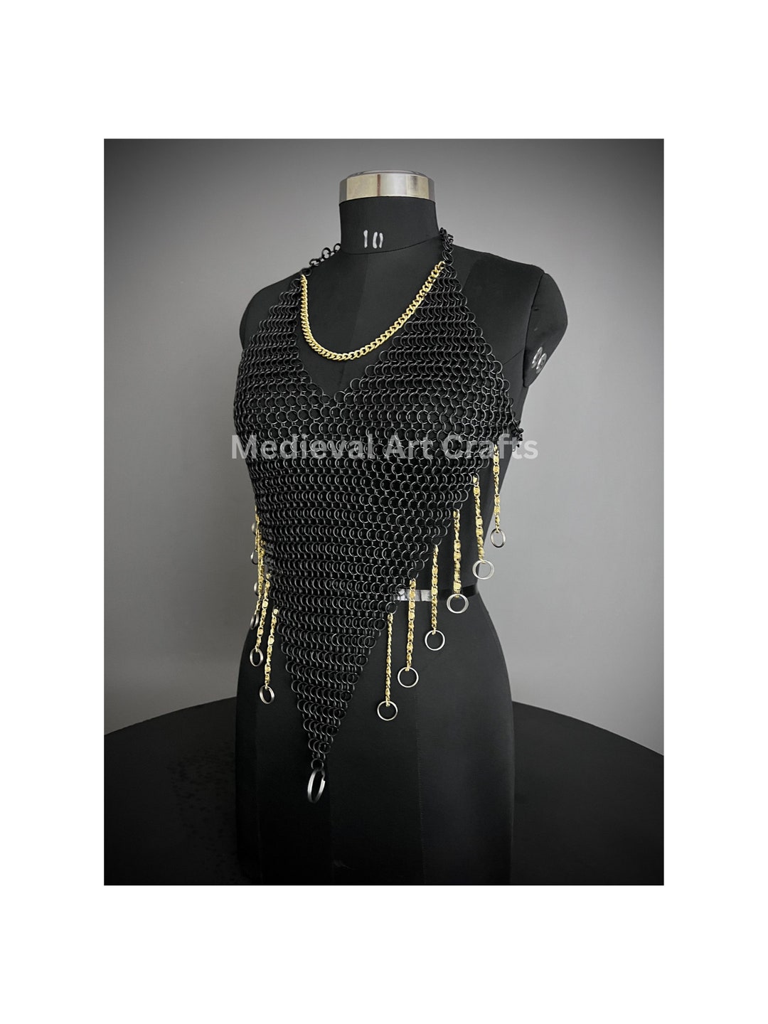 Chainmail Harness, Chainmail Chains Layers Top, Jump Rings Costume ...