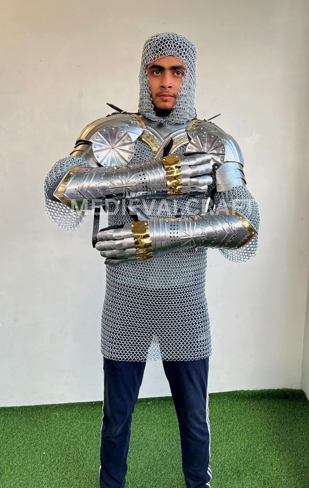 Knight Gauntlet Armor, SCA Armor, Functional Finger Gloves, Chainmail ...
