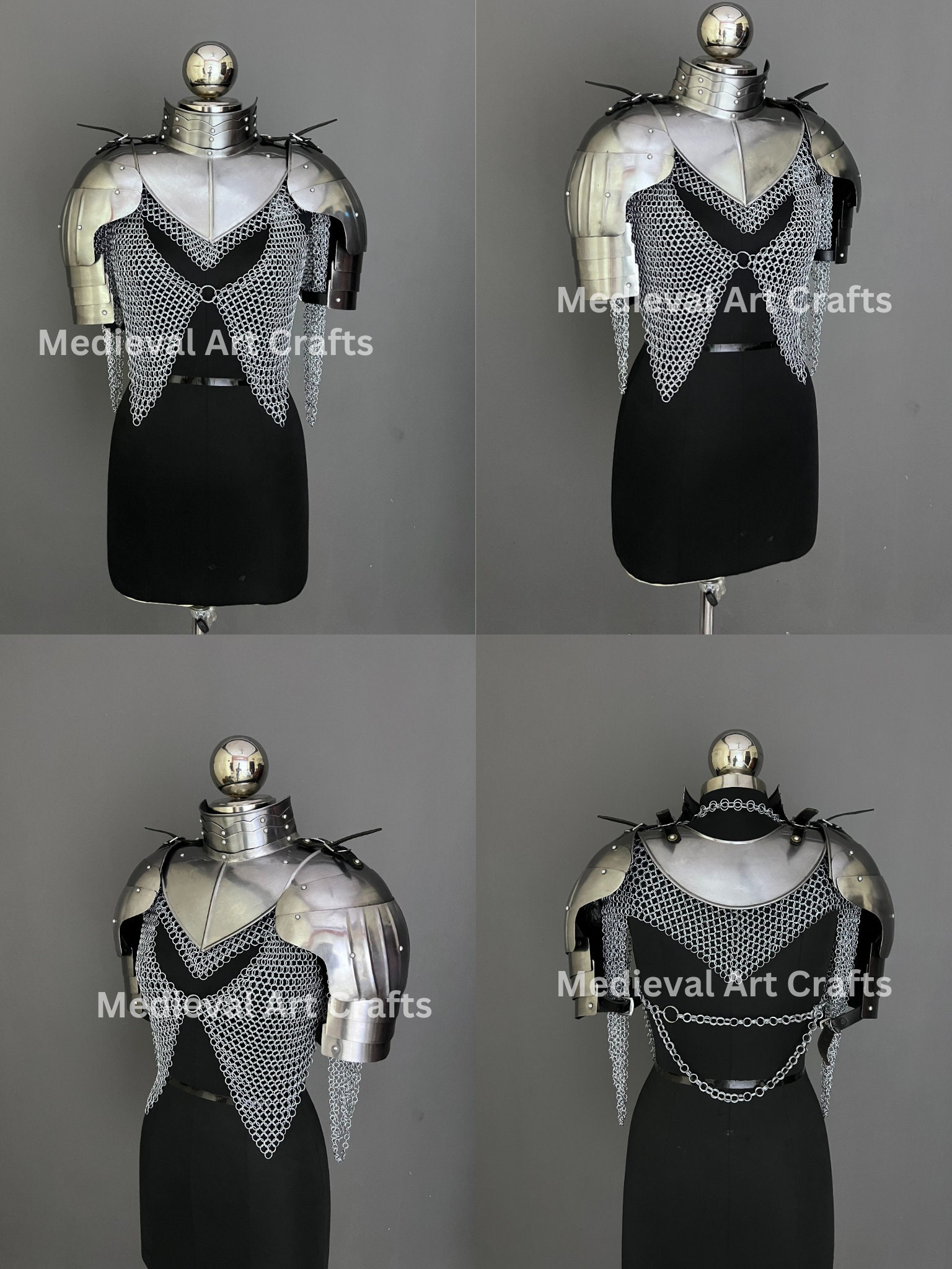 Knight Brave Female Armor, Gorget Pouldron Armor, Chaianmail Armor ...