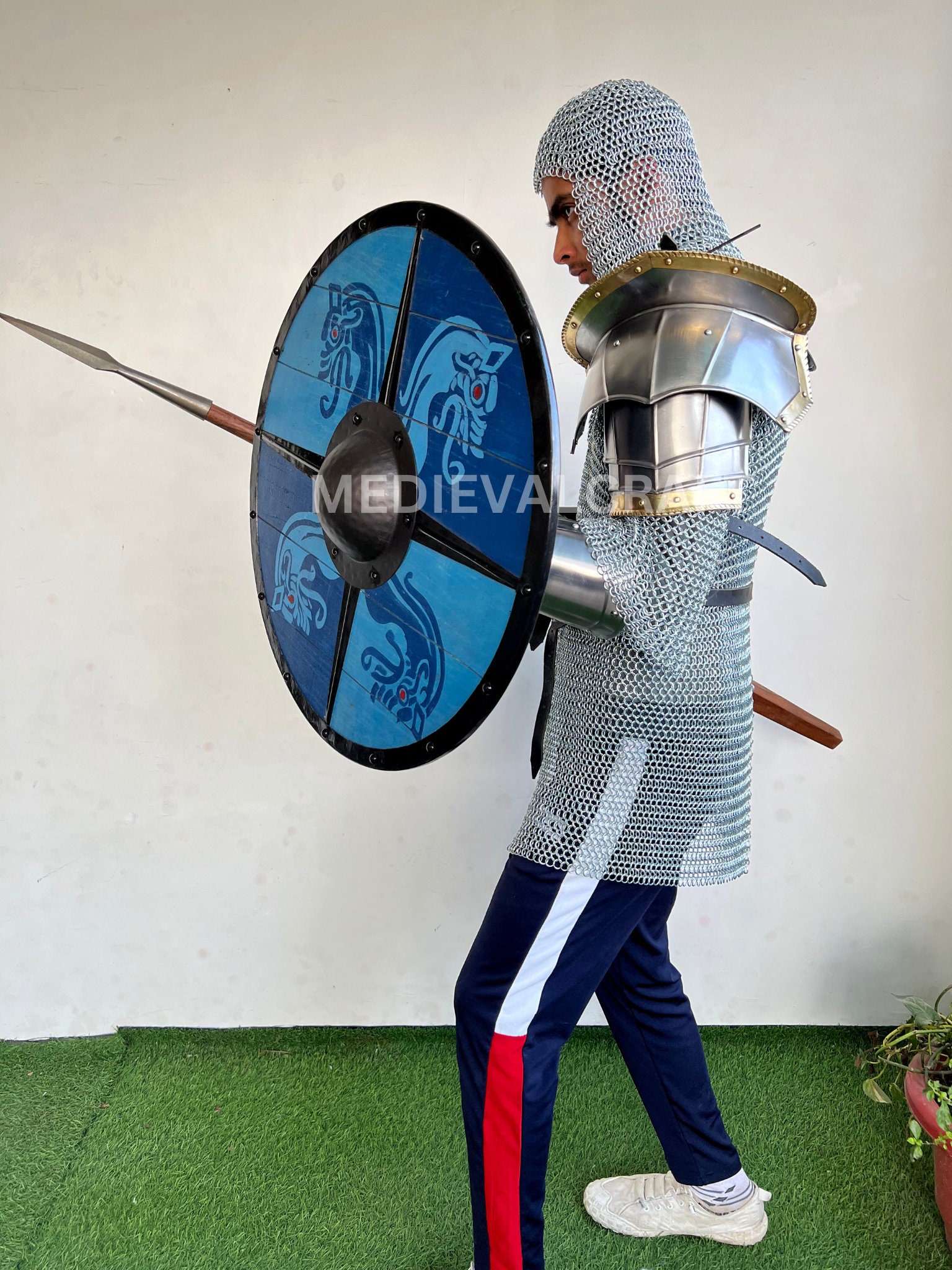 Medieval Viking Dragon Shield, Collectible Wooden Shield, Larp Armor ...