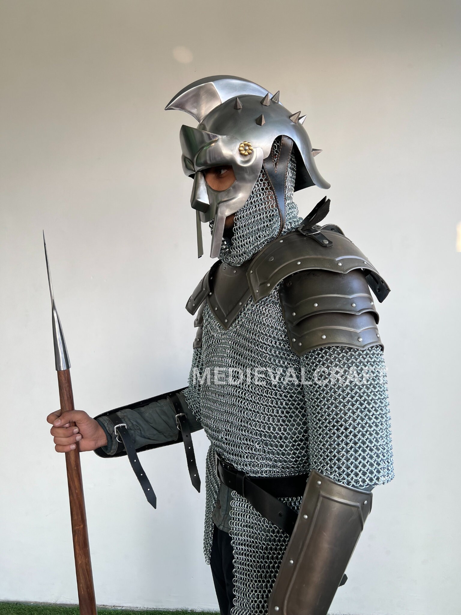 Medieval Gladiator Maximus Helmet, Knight Spartan Helmet, Larp Helmet ...