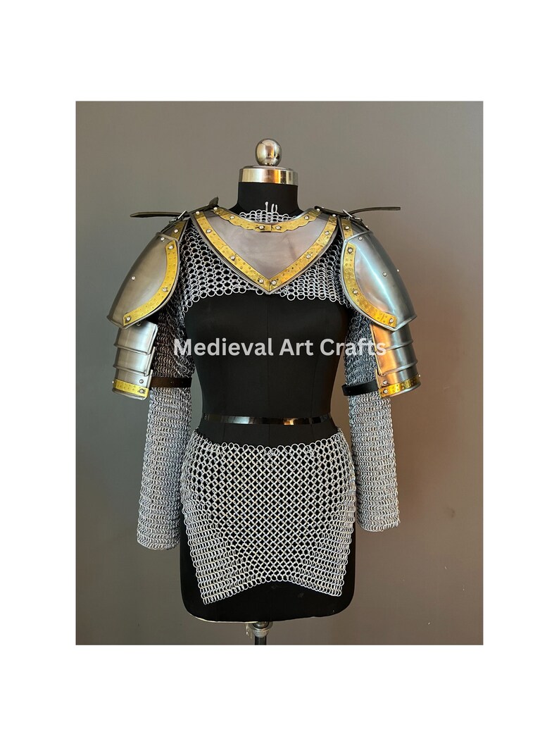 Medieval Hussar Gorget Pouldron Armor, Chainmail Armor, Larp Armor ...