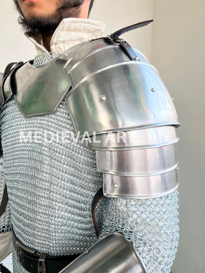 Medieval Pouldron Gorget Armor, Bracers Armor, Larp Armor, Cosplay ...